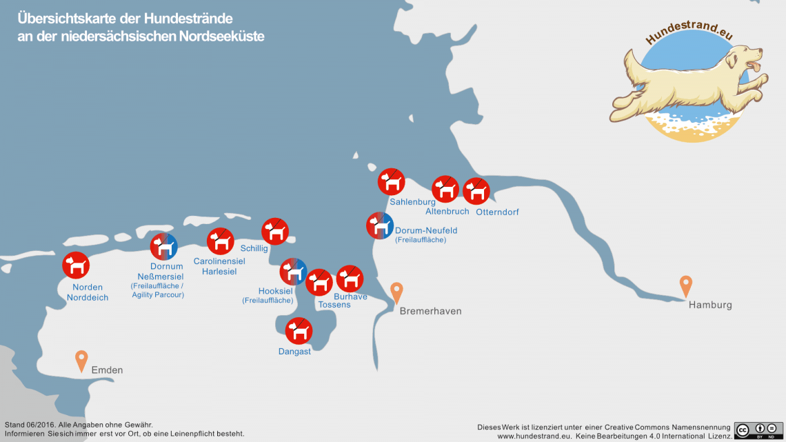 Hundestrand Karte Niedersachsen